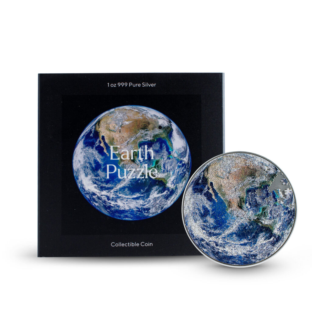 Earth Puzzle 1 oz Silver Coin – Precious Metal Collectors