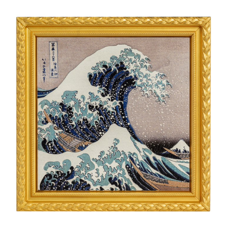 The Great Wave off Kanagawa 2 oz silver coin (Gold plated) – Precious ...