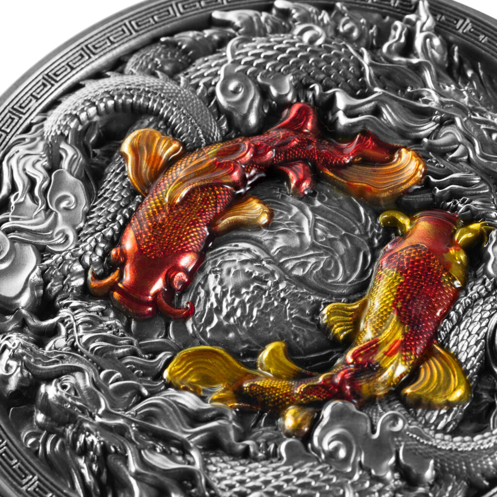 Koi and Dragons 2 oz Silver Coin – Precious Metal Collectors