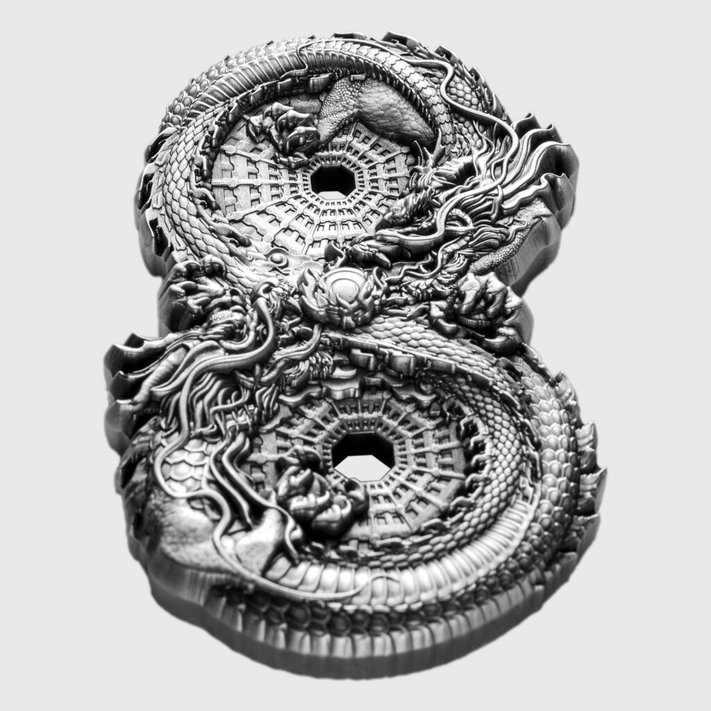 Figure 8 Dragons 3 oz Silver Coin (Antiqued Finish) – Precious Metal Collectors