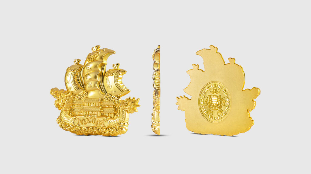 Dragon Boat 2 oz Silver Coin – Gold Gilded (Antiqued Silver) – Precious ...